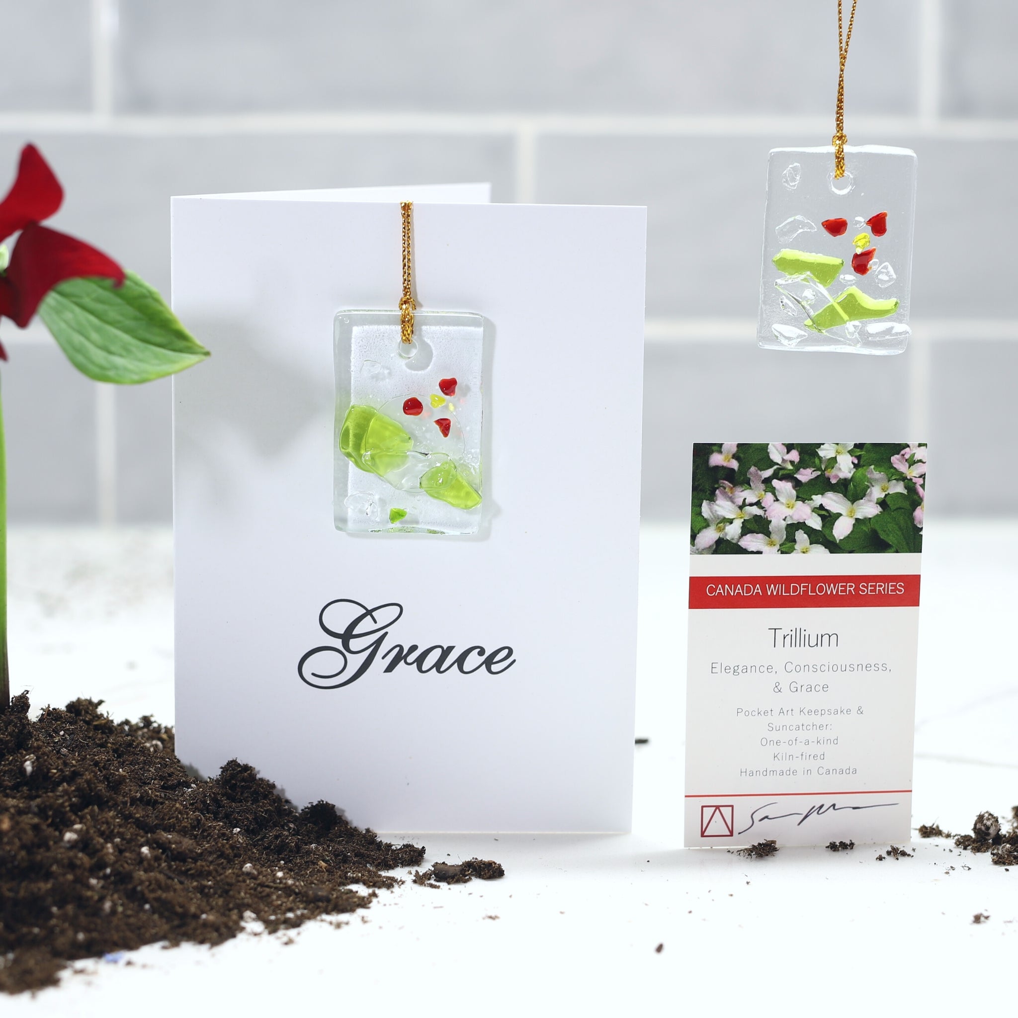 Glass Trillium Keepsake & Card – Artglas
